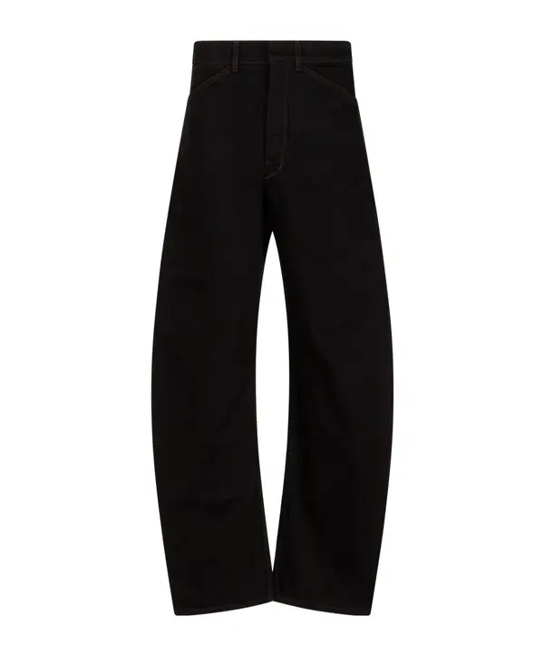 LEMAIRE High-waisted Wide-leg Jeans - Black