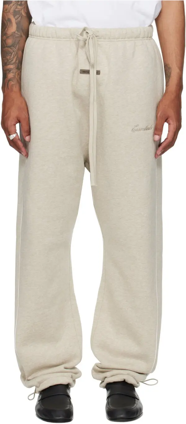 Fear Of God Logo Embroidered Fleece Sweatpants - Gray