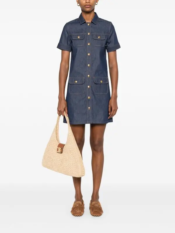 Celine Mini Dress In Raw Wash Denim