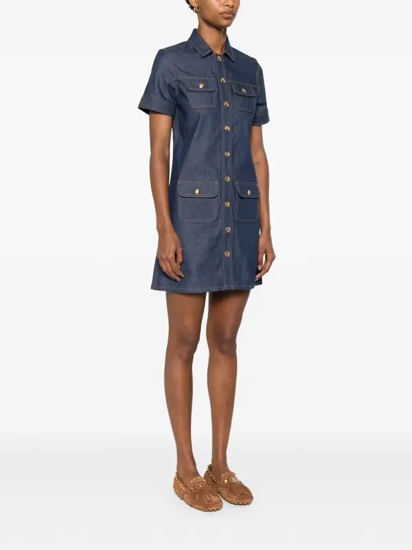 Celine Mini Dress In Raw Wash Denim