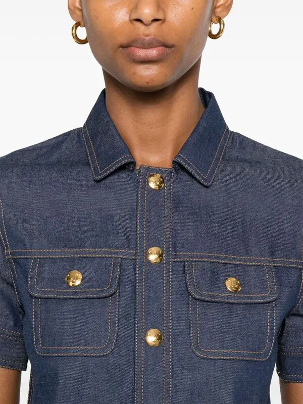 Celine Mini Dress In Raw Wash Denim