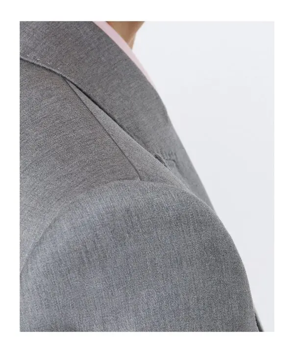 Max Mara Wool Twill Double-breasted Blazer - Medium Gray