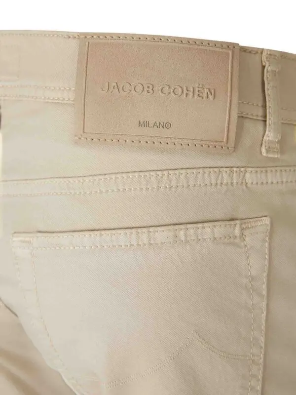 Jacob Cohen Logo Embroidered Five-pocket Jeans - Light Beige