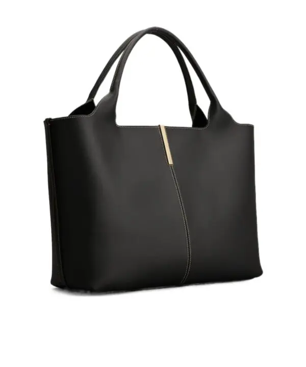 TOD'S Logo Engraved Tote Bag - Black
