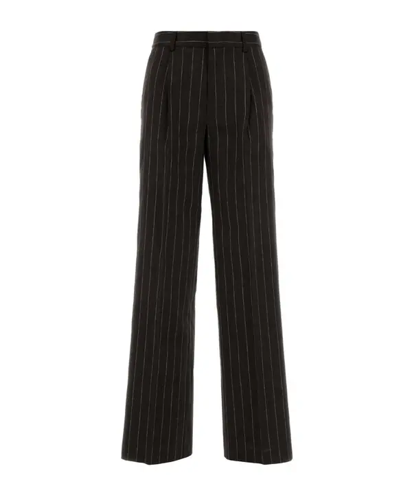 PT TORINO Lola Pinstripe Wide-leg Pants - Black