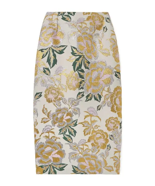 Carolina Herrera Floral Brocade Pencil Midi Skirt - Multi-color