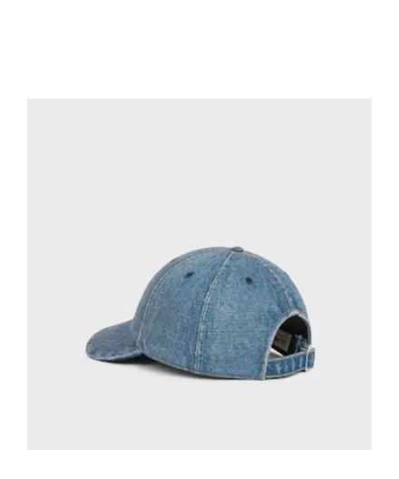 Celine Triomphe Baseball Cap In Denim - Union Wash