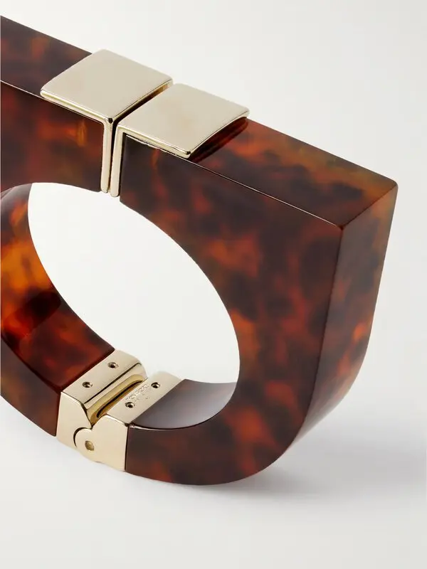 TOM FORD Tortoiseshell And Gold Cuff - Brown