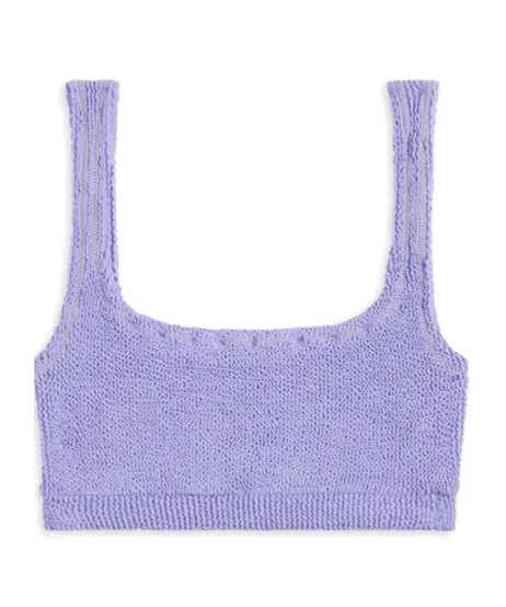 REINA OLGA Ginny Textured Bikini Top - Blue