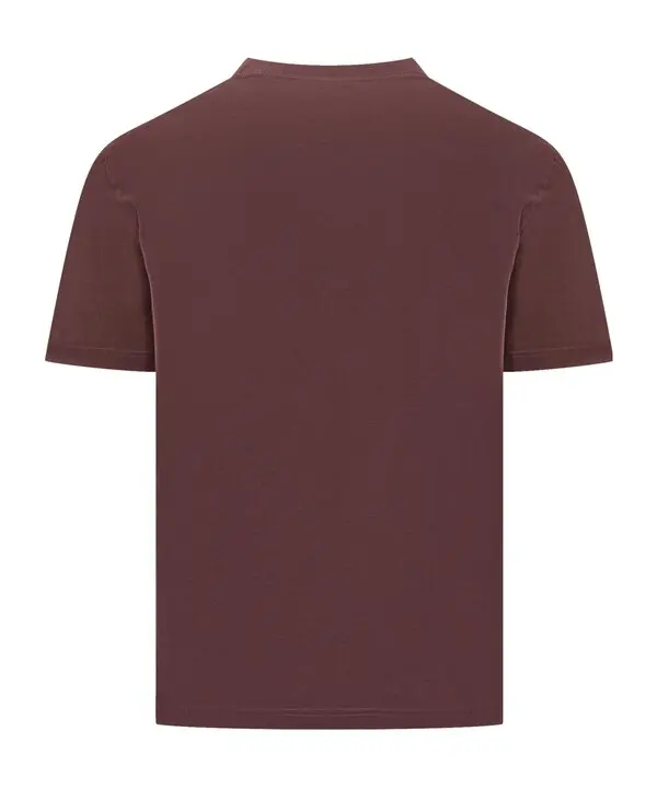 LANVIN Logo Embroidered Crewneck T-shirt - Red