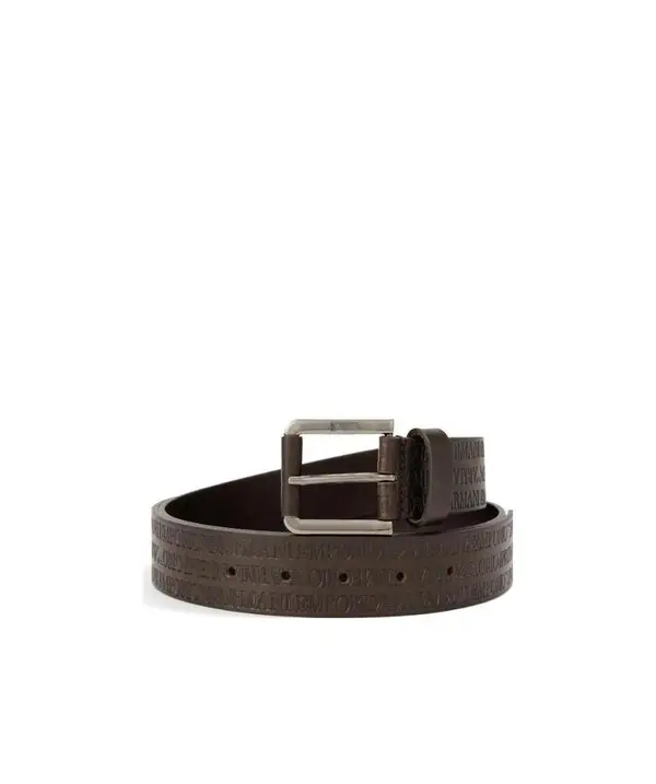 Emporio Armani Square Buckle Belt - Black
