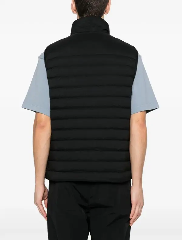 Stone Island Quilted Stand Collar Gilet - Black