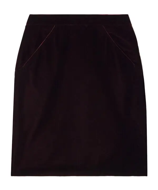 TOM FORD Velvet Mini Skirt With Pleated Detail - Wine Red