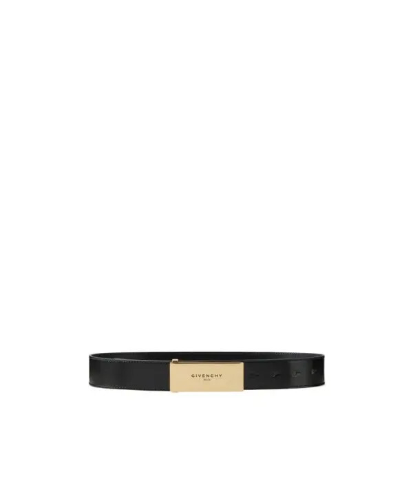 Givenchy Paris Signature Label Buckle Belt - Black