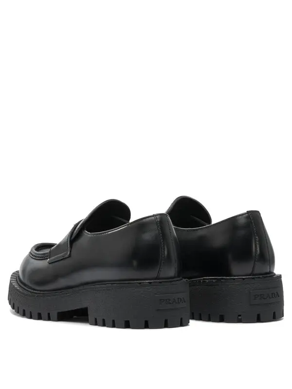 Prada Triangle-logo Loafers - Black