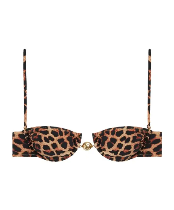 REINA OLGA Spaghetti Strap Bikini Top - Ghepardo