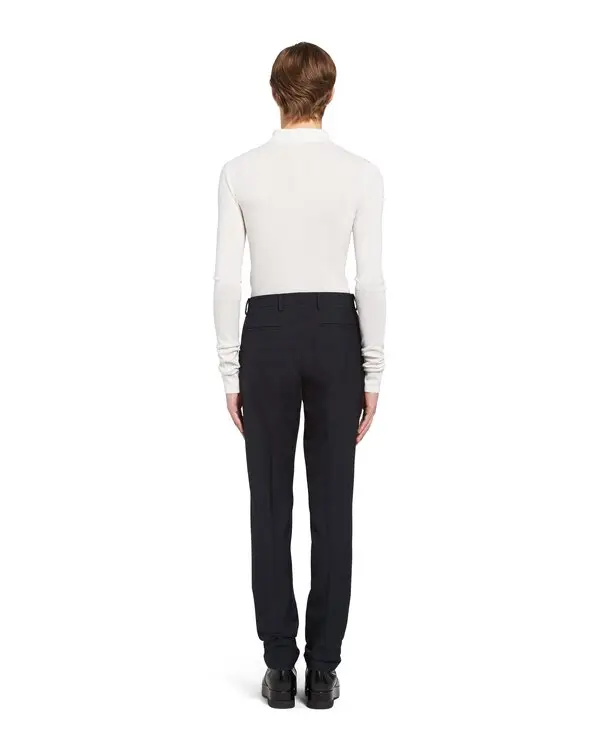 Prada Wool Blend Slim Fit Trousers