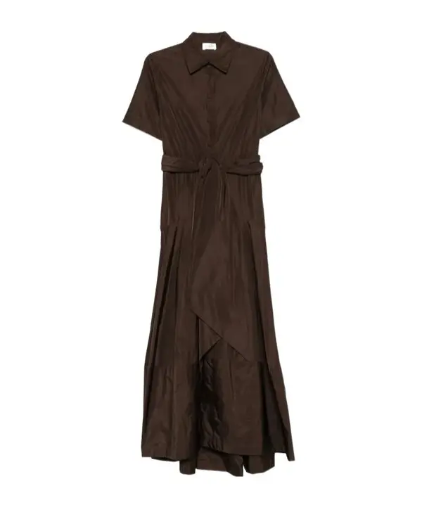 P.a.r.o.s.h Short-sleeve Button-up Maxi Dress With Tie Waist