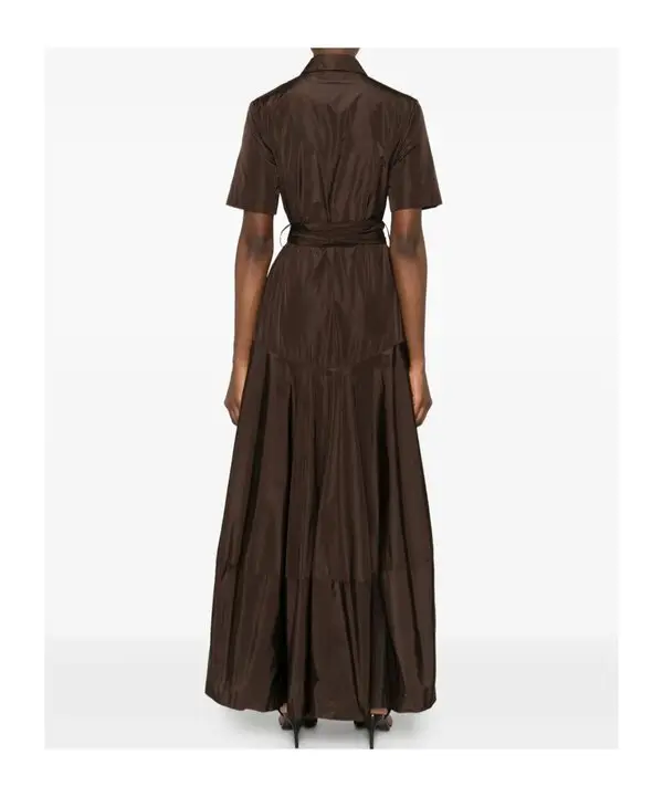 P.a.r.o.s.h Short-sleeve Button-up Maxi Dress With Tie Waist
