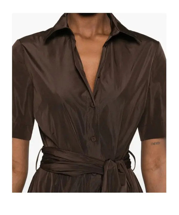 P.a.r.o.s.h Short-sleeve Button-up Maxi Dress With Tie Waist