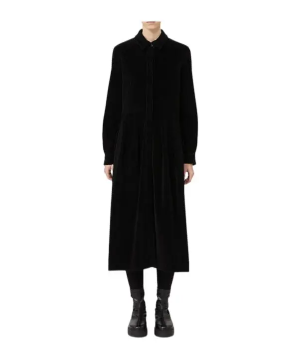 Max Mara Long Sleeve Collared Dress With Button Detail