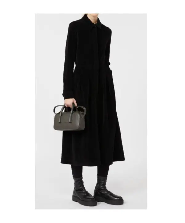 Max Mara Long Sleeve Collared Dress With Button Detail