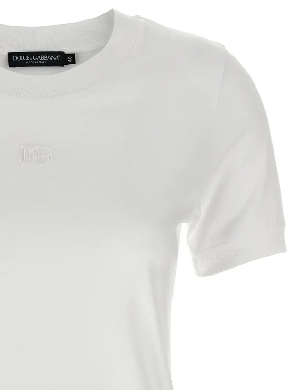 Dolce & Gabbana Logo Embroidered Crewneck T-shirt - White