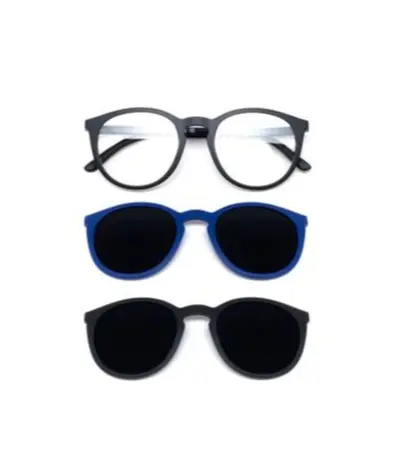 Polo Ralph Lauren Oval Frame Eyewear With Magnetic Clips - Black