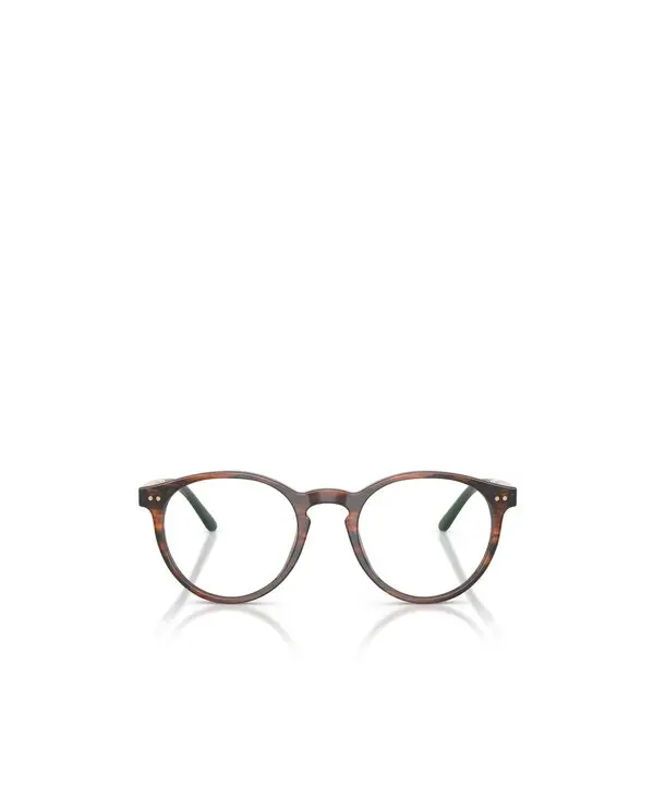 Polo Ralph Lauren Round Frame Eyeglasses - Shiny Striped Brown