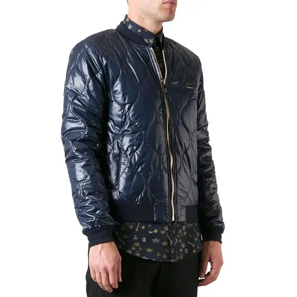 Dolce & Gabbana Quilted Bomber Jacket With Logo Detail