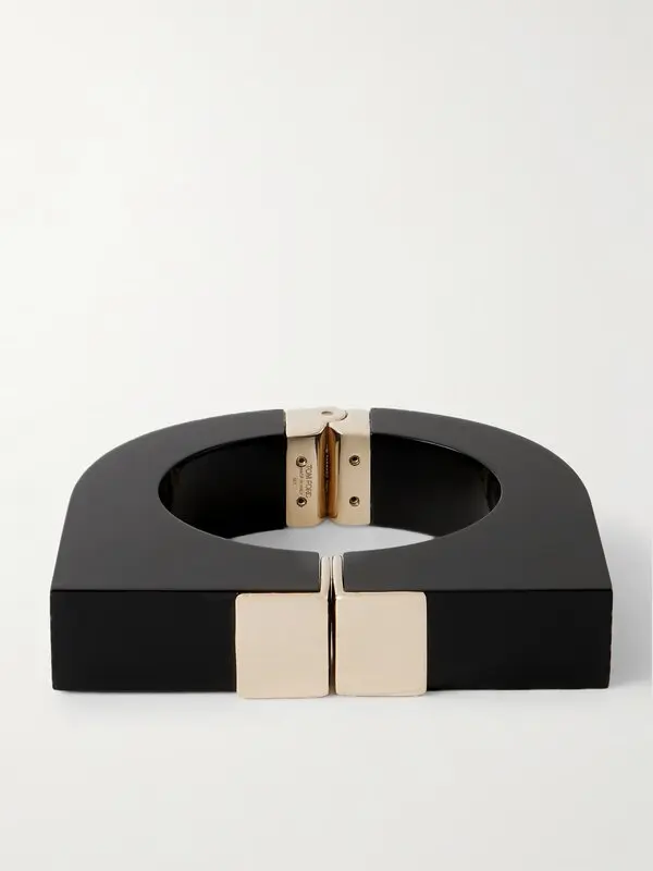 TOM FORD Acrylic Cuff With Gold Hardware - Black