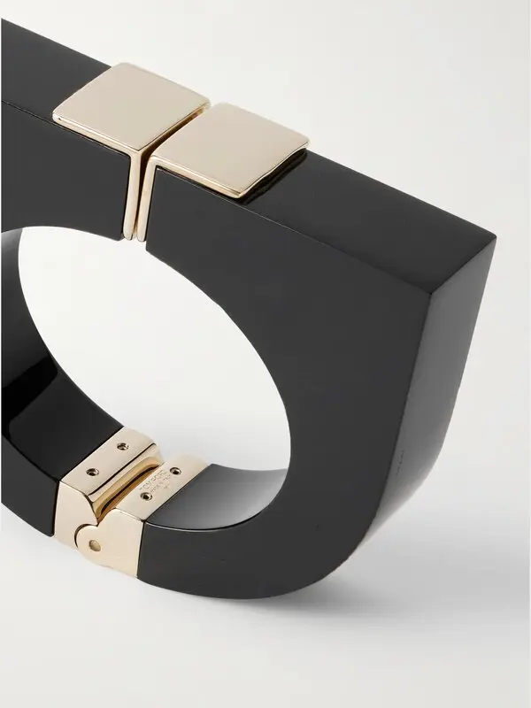 TOM FORD Acrylic Cuff With Gold Hardware - Black