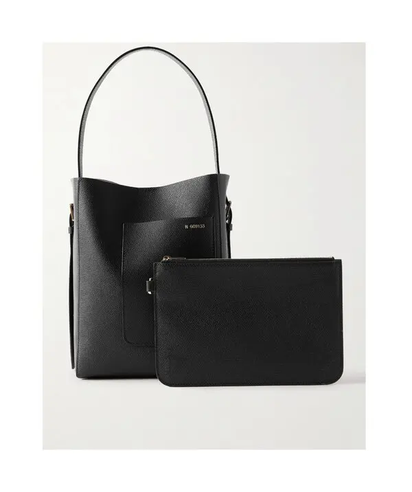 VALEXTRA Open Top Mini Bucket Bag - Black