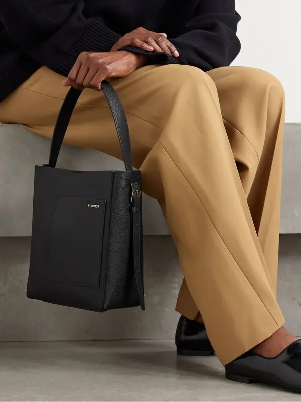 VALEXTRA Open Top Mini Bucket Bag - Black