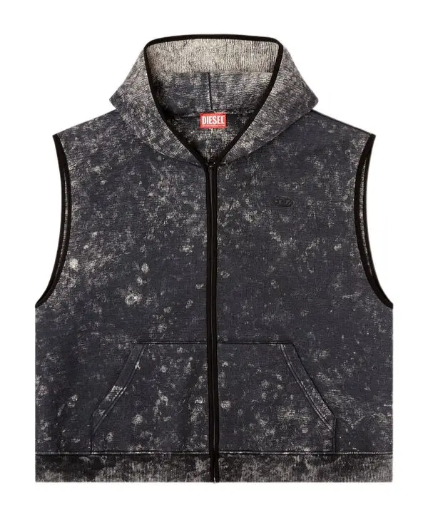 DIESEL® S-boxt-chan-sl Hooded Gilet - Black/gray