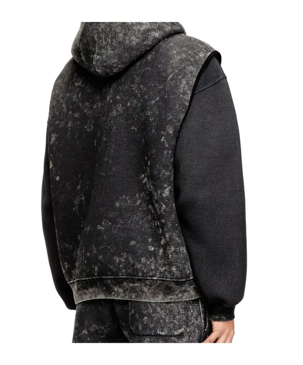 DIESEL® S-boxt-chan-sl Hooded Gilet - Black/gray
