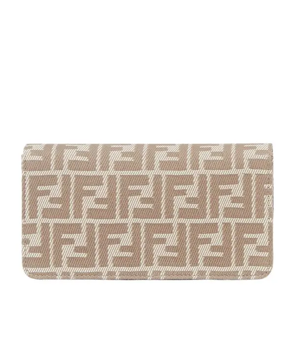 Fendi Baguette Wallet On Chain - Beige