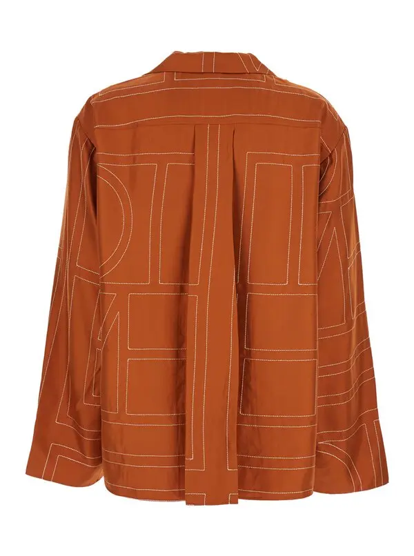 TOTEME Monogram Patterned Button-up Shirt - Brown