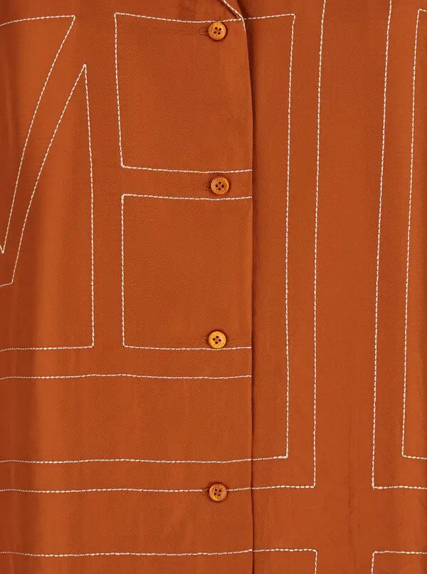 TOTEME Monogram Patterned Button-up Shirt - Brown
