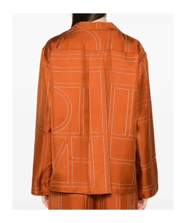TOTEME Monogram Patterned Button-up Shirt - Brown