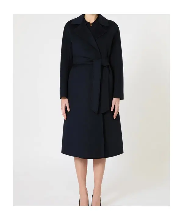 Max Mara Cles Belted Coat - Navy