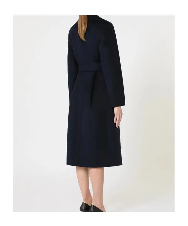 Max Mara Cles Belted Coat - Navy