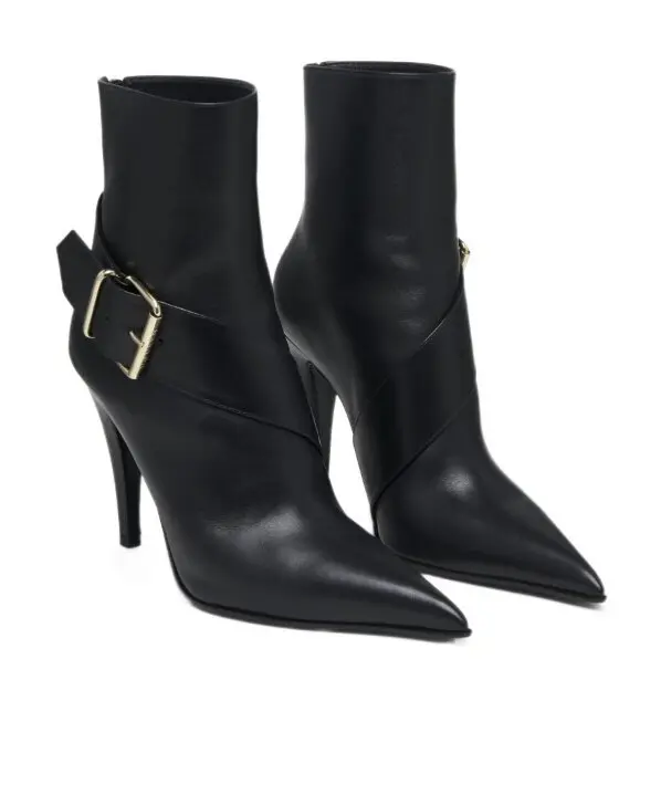 Alexander McQueen Heron Buckle Ankle Boots - Black