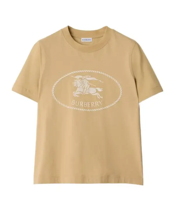 Burberry Embroidered Crewneck T-shirt - Flax