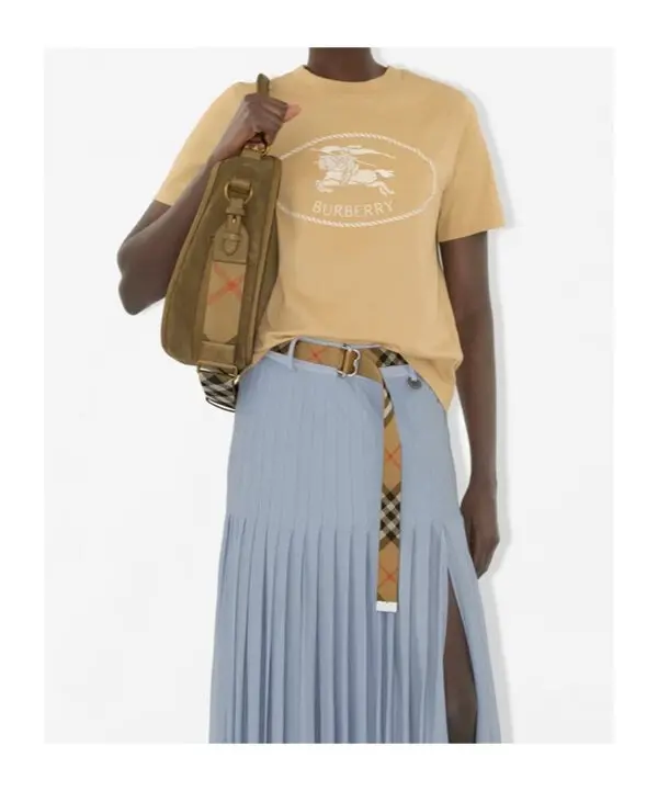 Burberry Embroidered Crewneck T-shirt - Flax