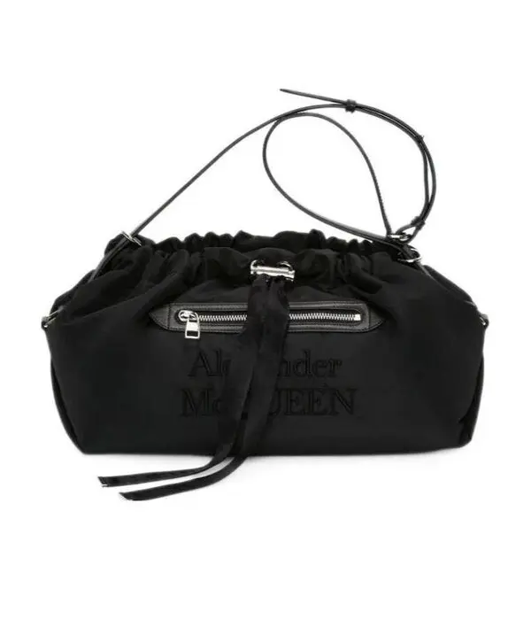 Alexander McQueen Logo Embroidered Shoulder Bag