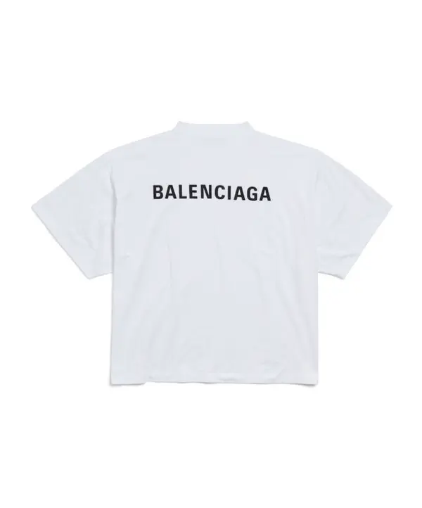 Balenciaga Logo Embroidered Mockneck T-shirt