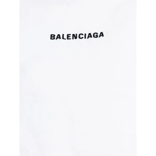 Balenciaga Logo Embroidered Mockneck T-shirt