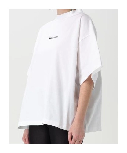 Balenciaga Logo Embroidered Mockneck T-shirt