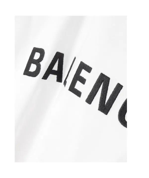 Balenciaga Logo Embroidered Mockneck T-shirt